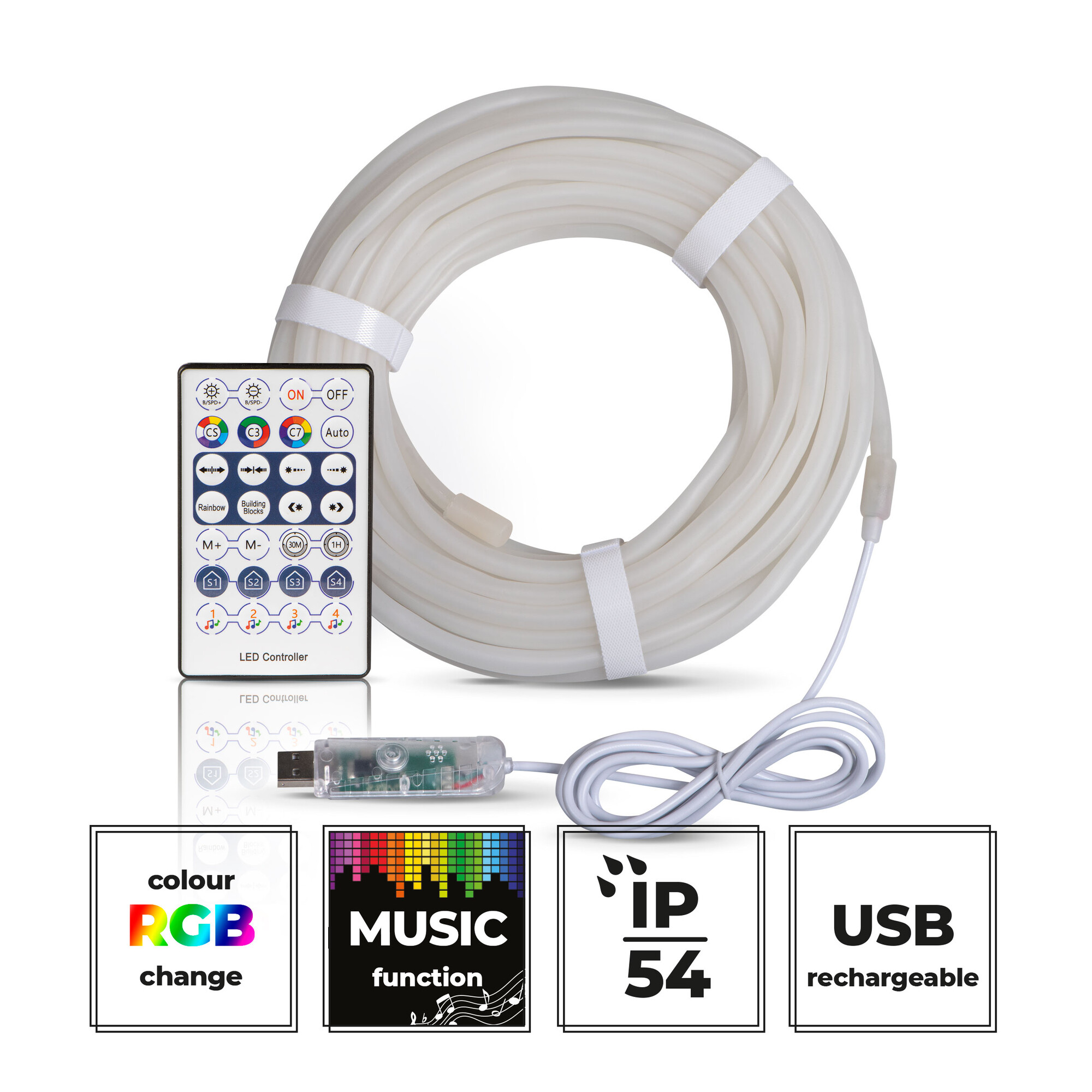 Wąż sznur świetlny LED RGB 10m Party Light +pilot LIGHTLOGIC LL LED SN 10m - LIGHT LOGIC | Sklep ...